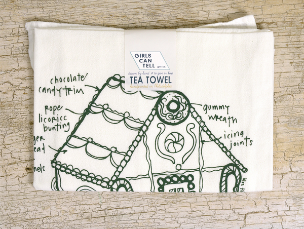 Gingerbread House Tea Towel – Girls Can Tell